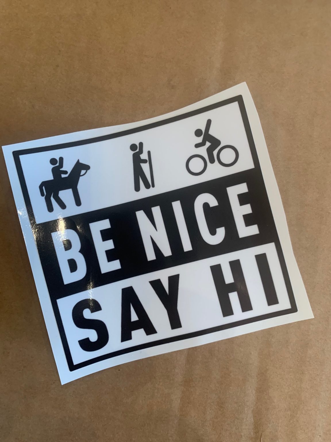 Be Nice Say Hi Sticker (Large) - Ride Sheffield